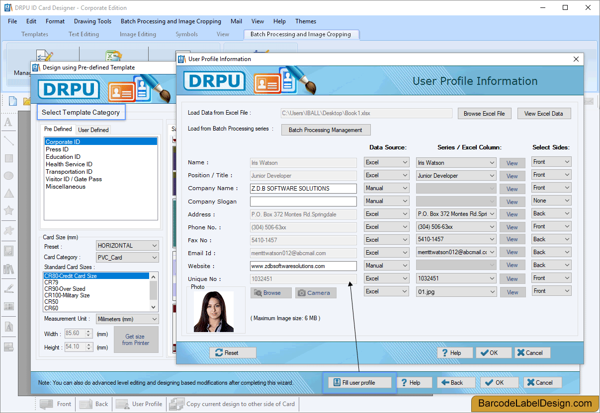 Screenshots of ID Cards Maker (Corporate Edition) to know how to design ...