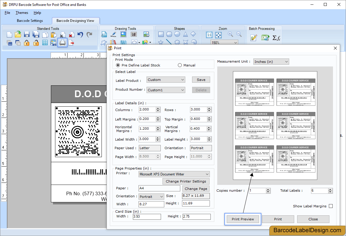 Screenshots of Barcode Label Design Software for Post Office – how to ...